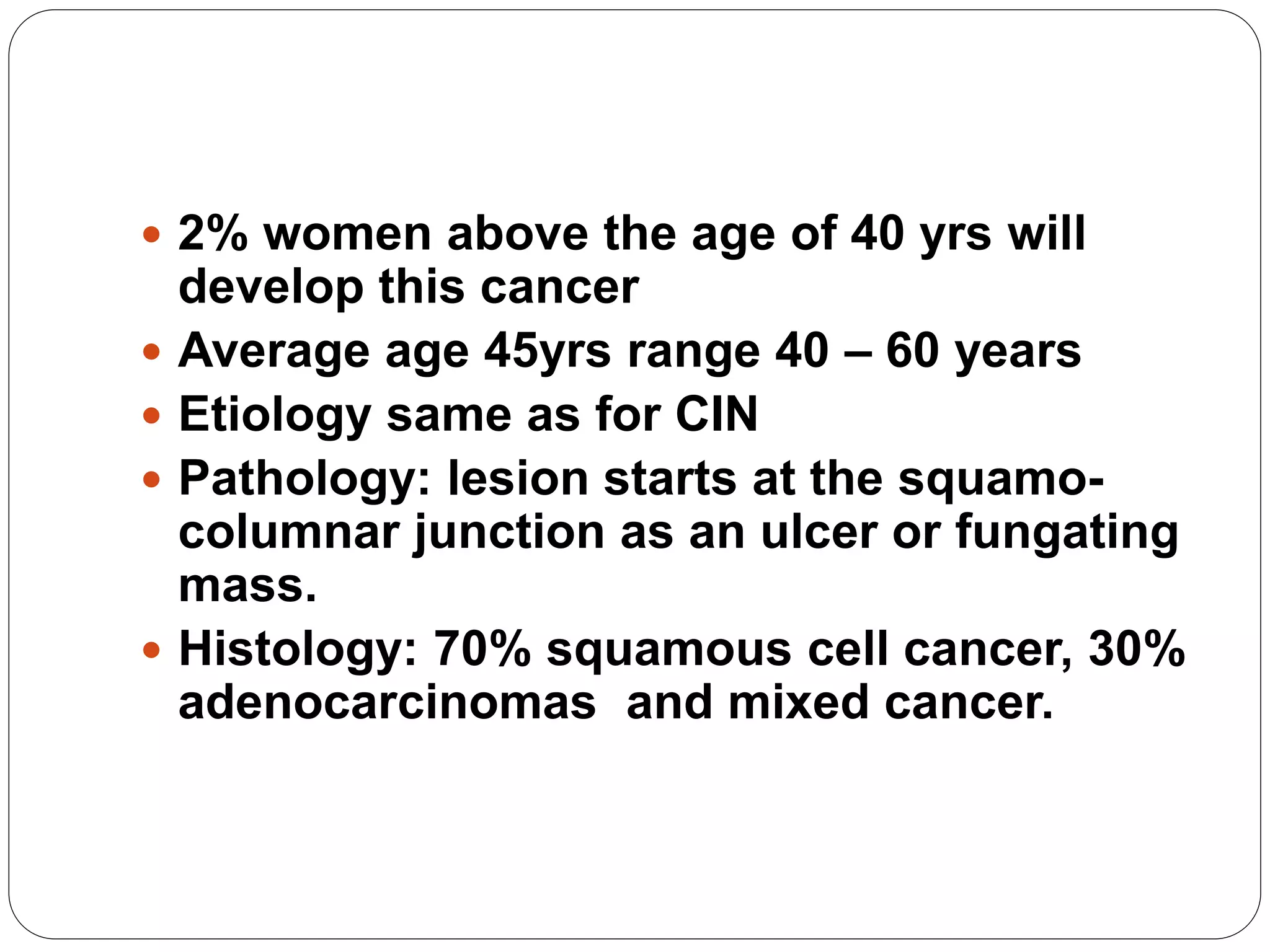 Premalignant and malignant conditions of the cervix | PPTX
