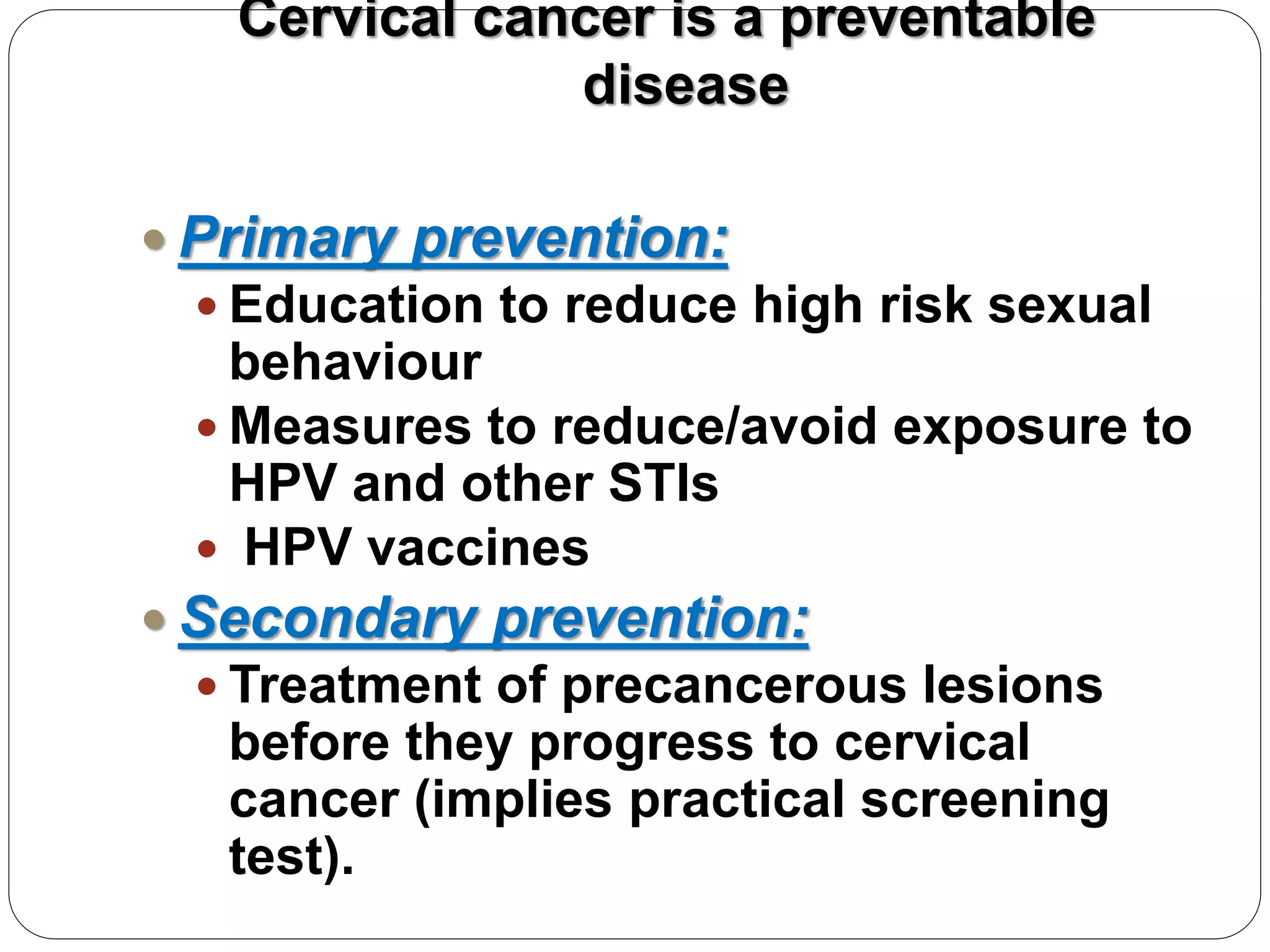 Premalignant and malignant conditions of the cervix | PPTX