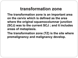 Premalignant and malignant conditions of the cervix | PPTX