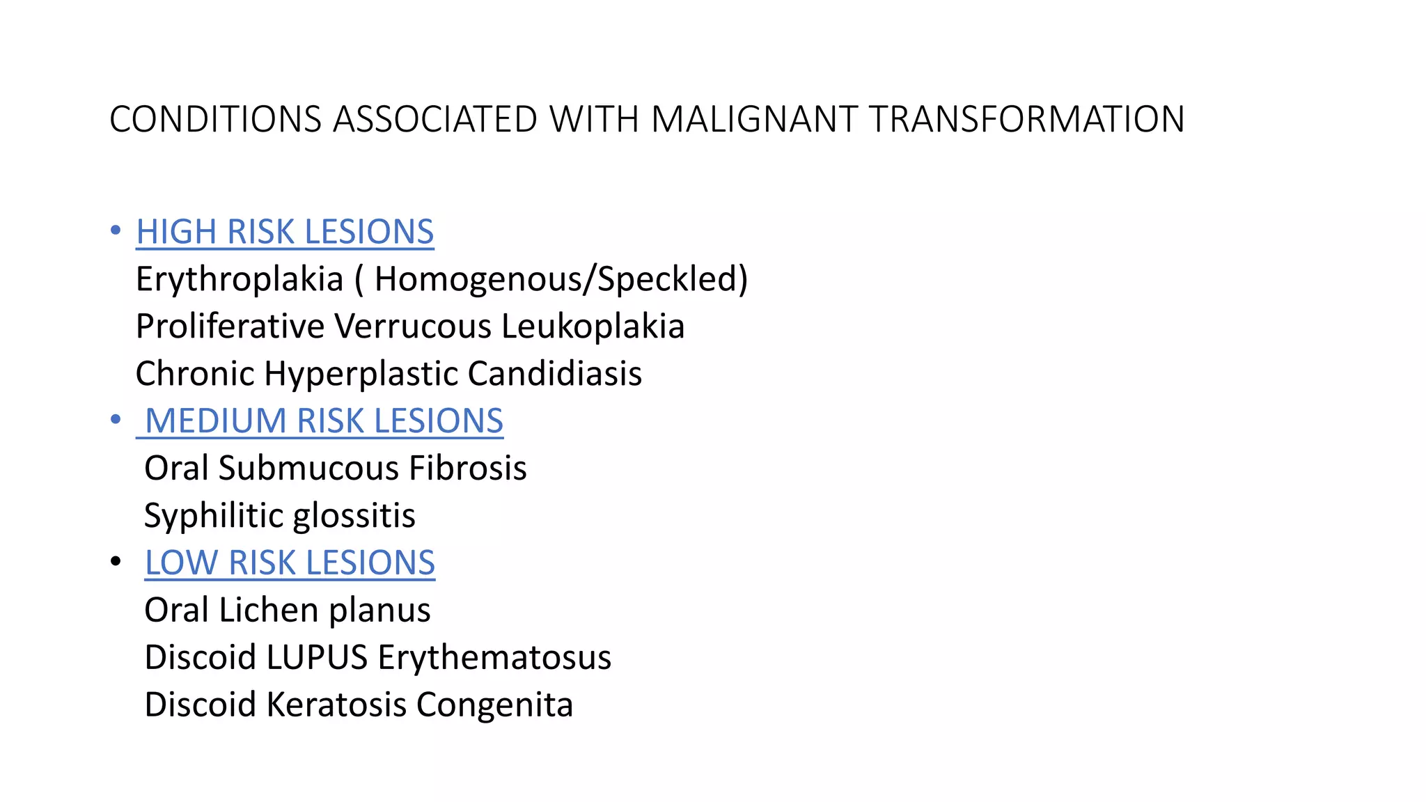 Premalignant conditions of oral cavity | PPTX