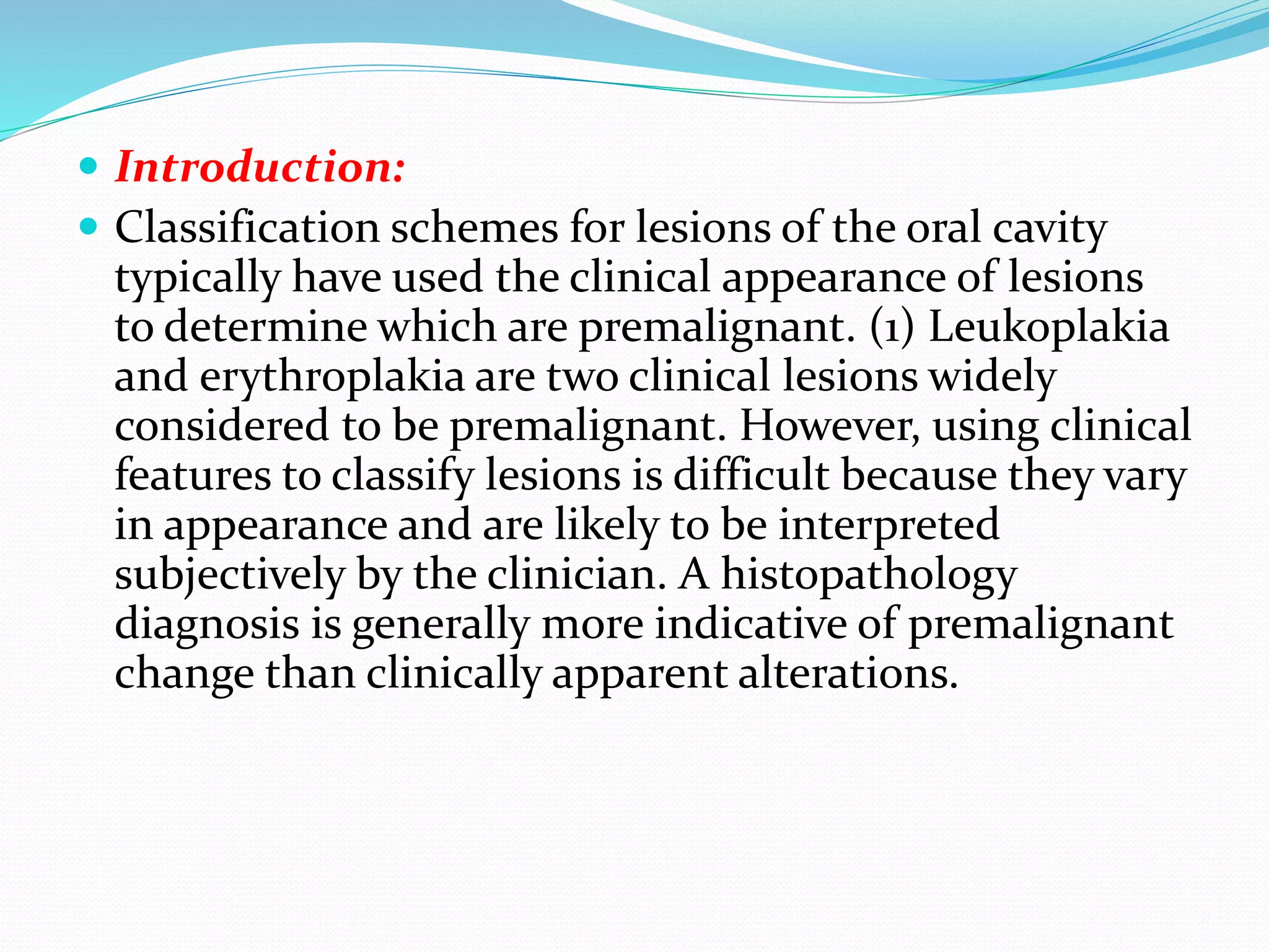 Premalignant lesion | PPTX