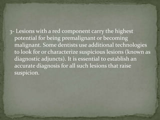 Premalignant lesion (Doctor Faris Alabeedi MSc, MMedSc, PgDip, BDS.) | PPTX