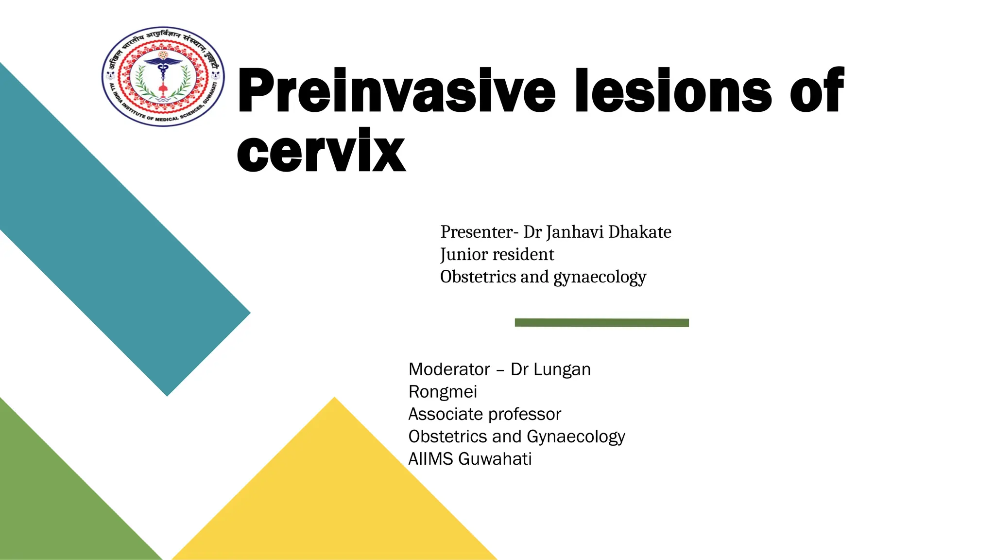premalignant lesion of cervix PREINVASIVE LESIONS | PPTX