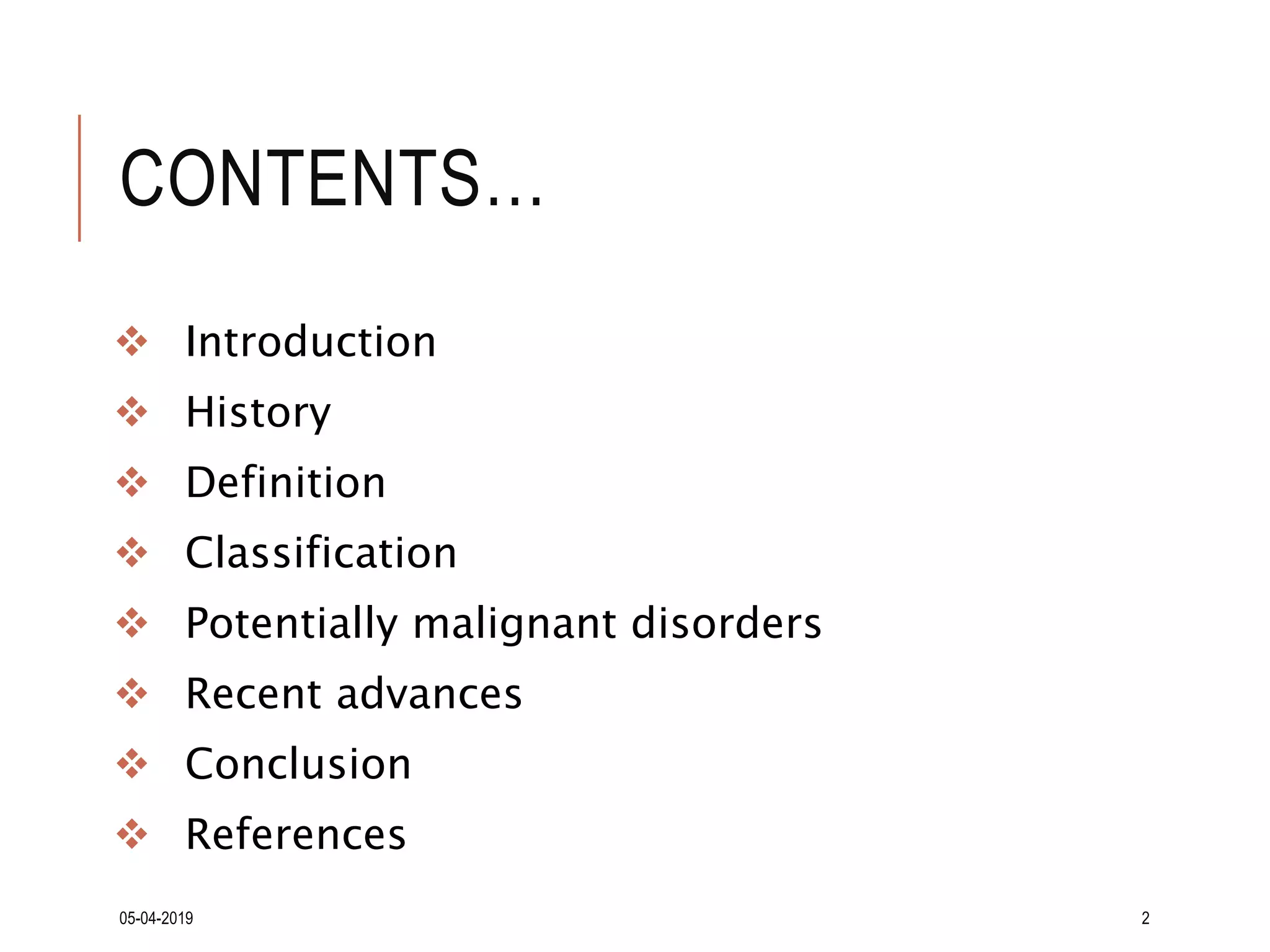 Premalignant lesions and conditions | PPTX