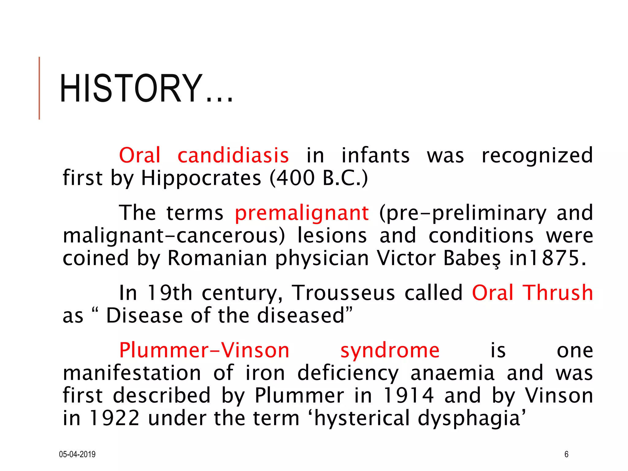 Premalignant lesions and conditions | PPTX