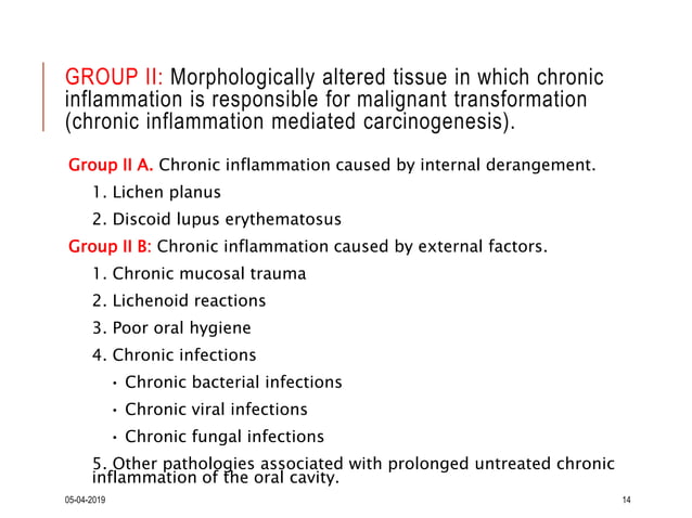 Premalignant lesions and conditions | PPTX