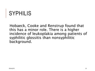 Premalignant lesions and conditions | PPTX