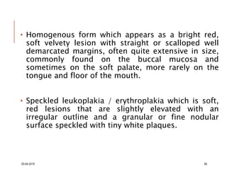 Premalignant lesions and conditions | PPTX