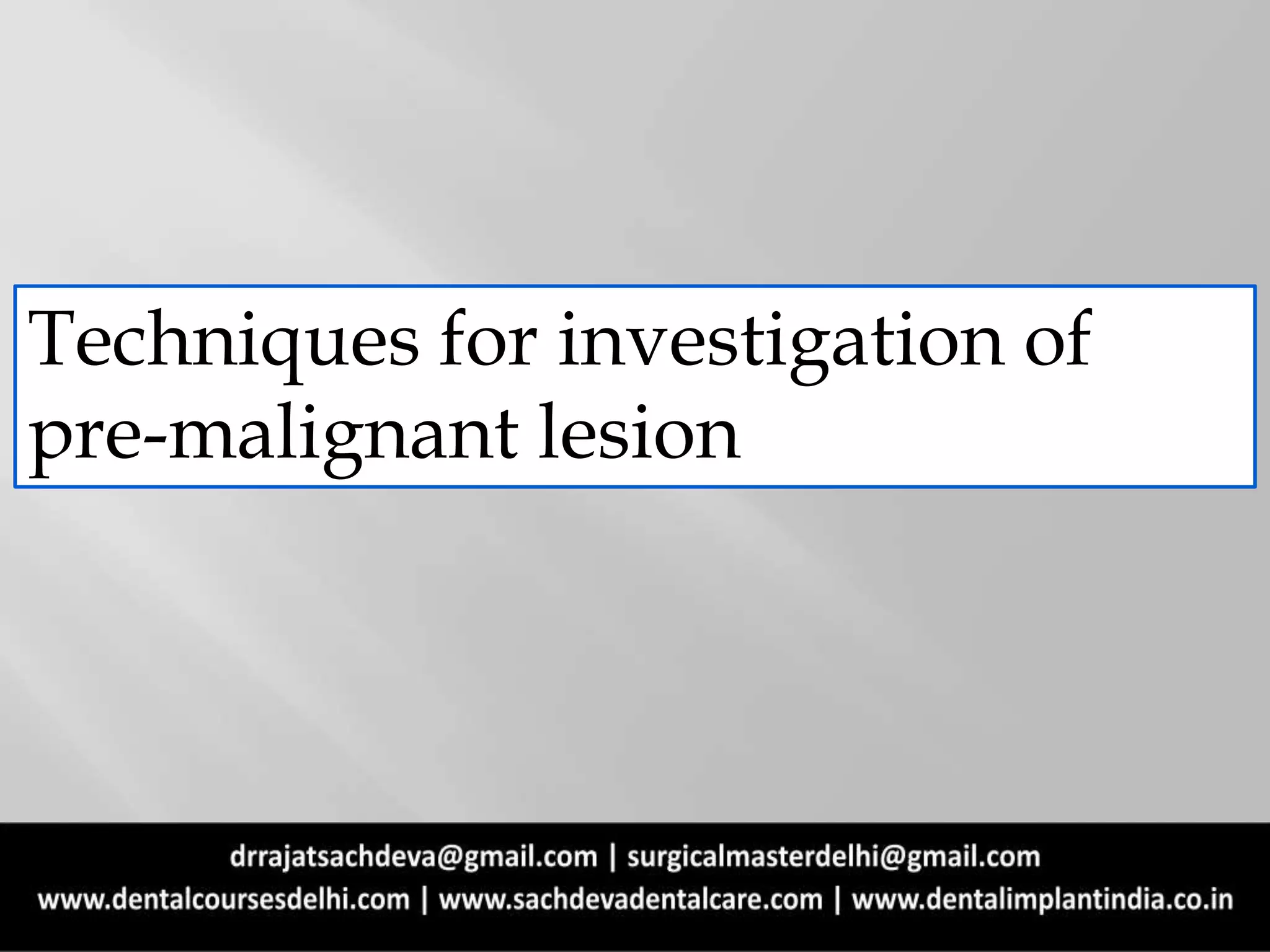 Pre malignant lesions and conditions | PPTX