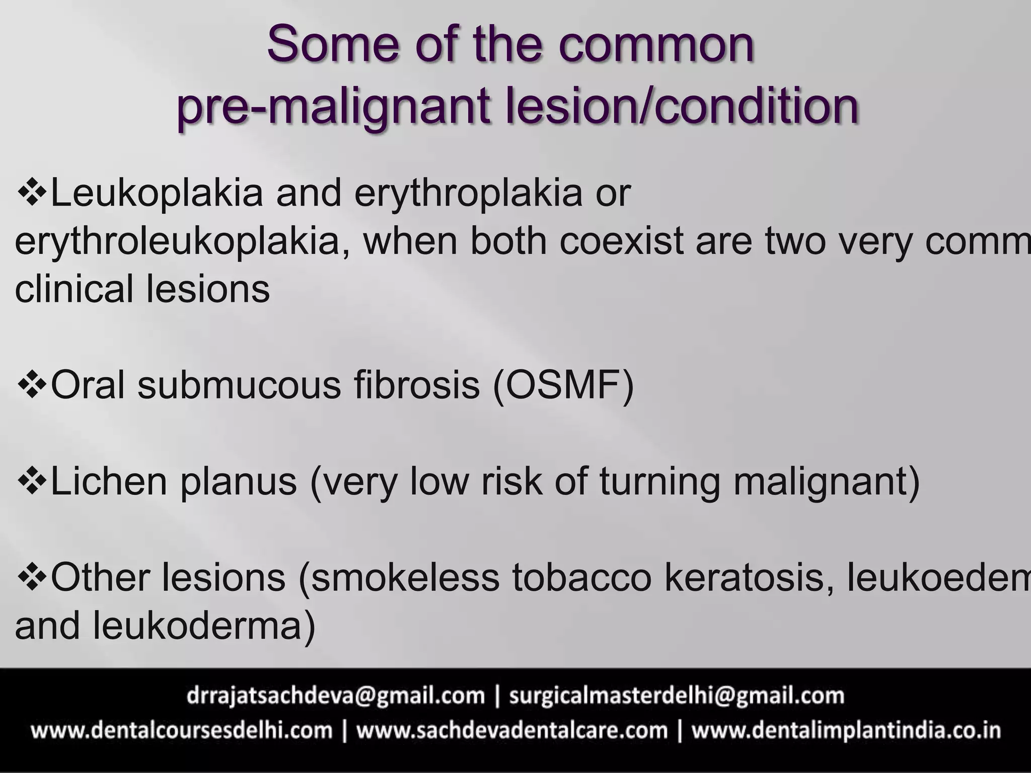 Pre malignant lesions and conditions | PPTX