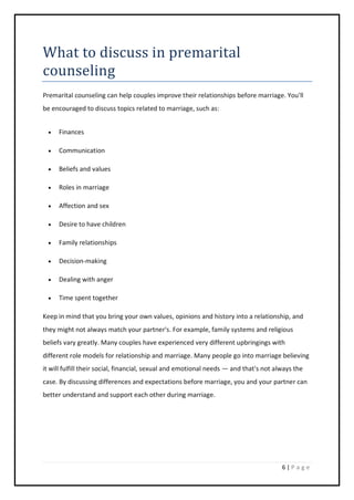 Premarital counseling | PDF