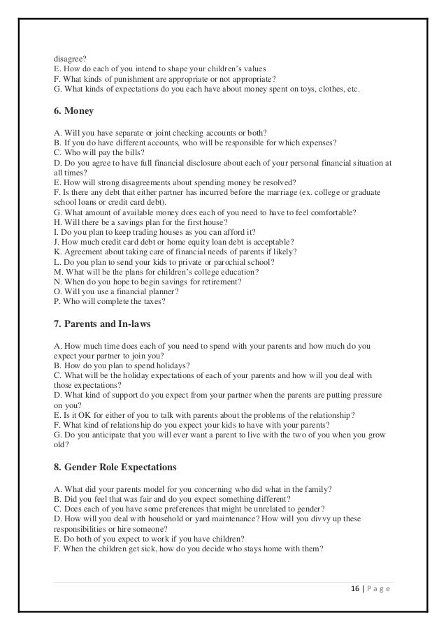 Premarital counseling