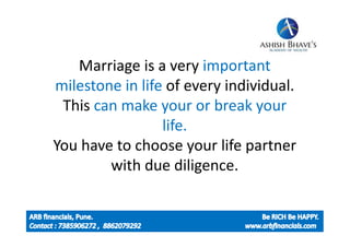 Choosing right life partner - financial aspect. | PDF | Financial ...