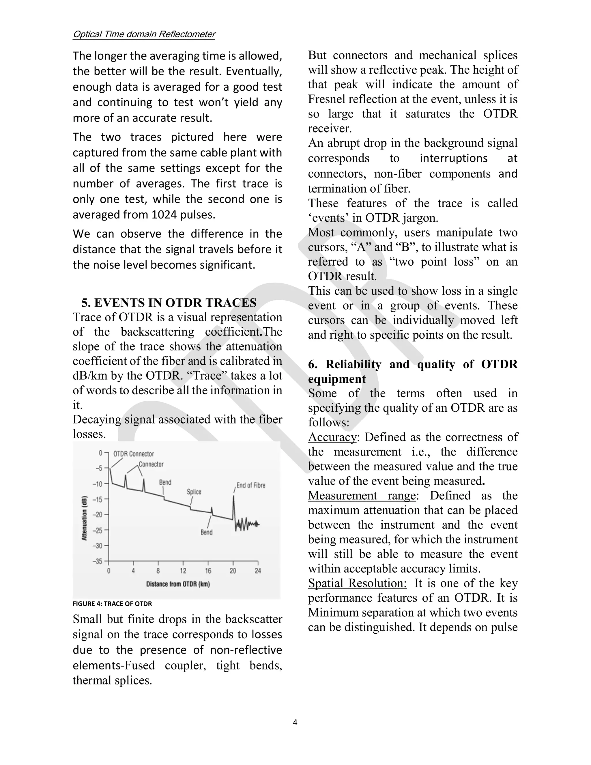 OPTICAL TIME DOMAIN REFLECTOMETRY-OTDR | PDF | Physics | Science