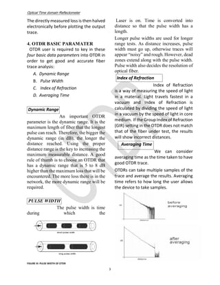 OPTICAL TIME DOMAIN REFLECTOMETRY-OTDR | PDF | Physics | Science