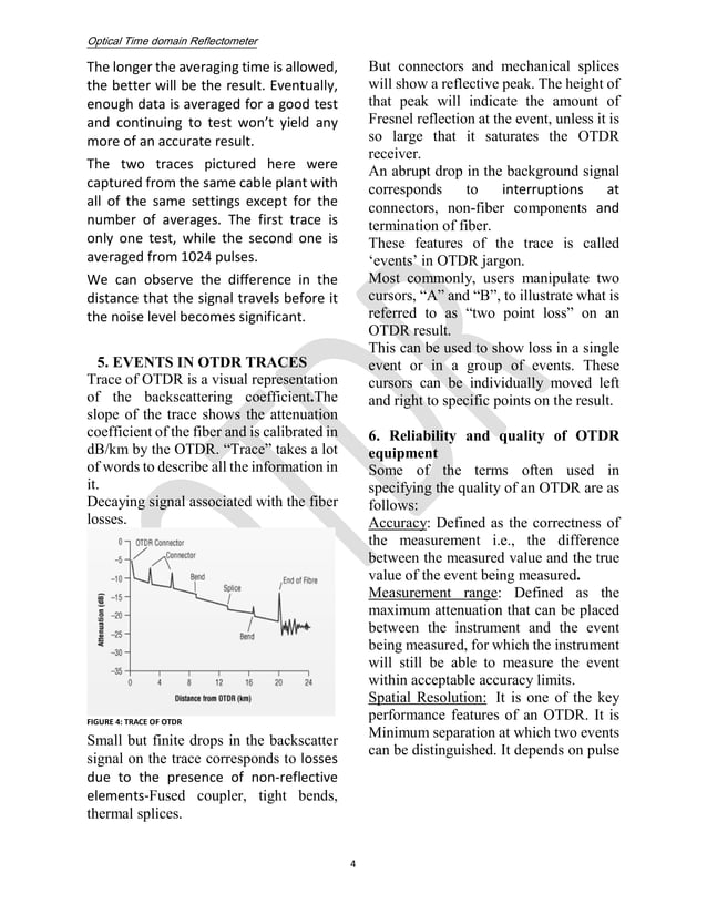 OPTICAL TIME DOMAIN REFLECTOMETRY-OTDR | PDF | Physics | Science