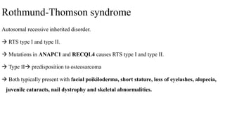 PREMATURE AGING SYNDROMES AND THEIR CLINICAL MANIFESTATIONS | PPTX