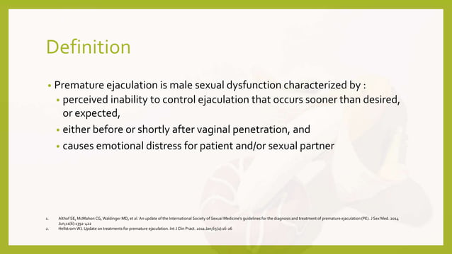 Premature Ejaculation | PPTX