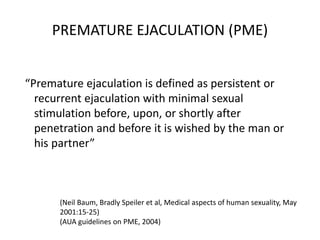 Premature ejaculation (pme) | PPT