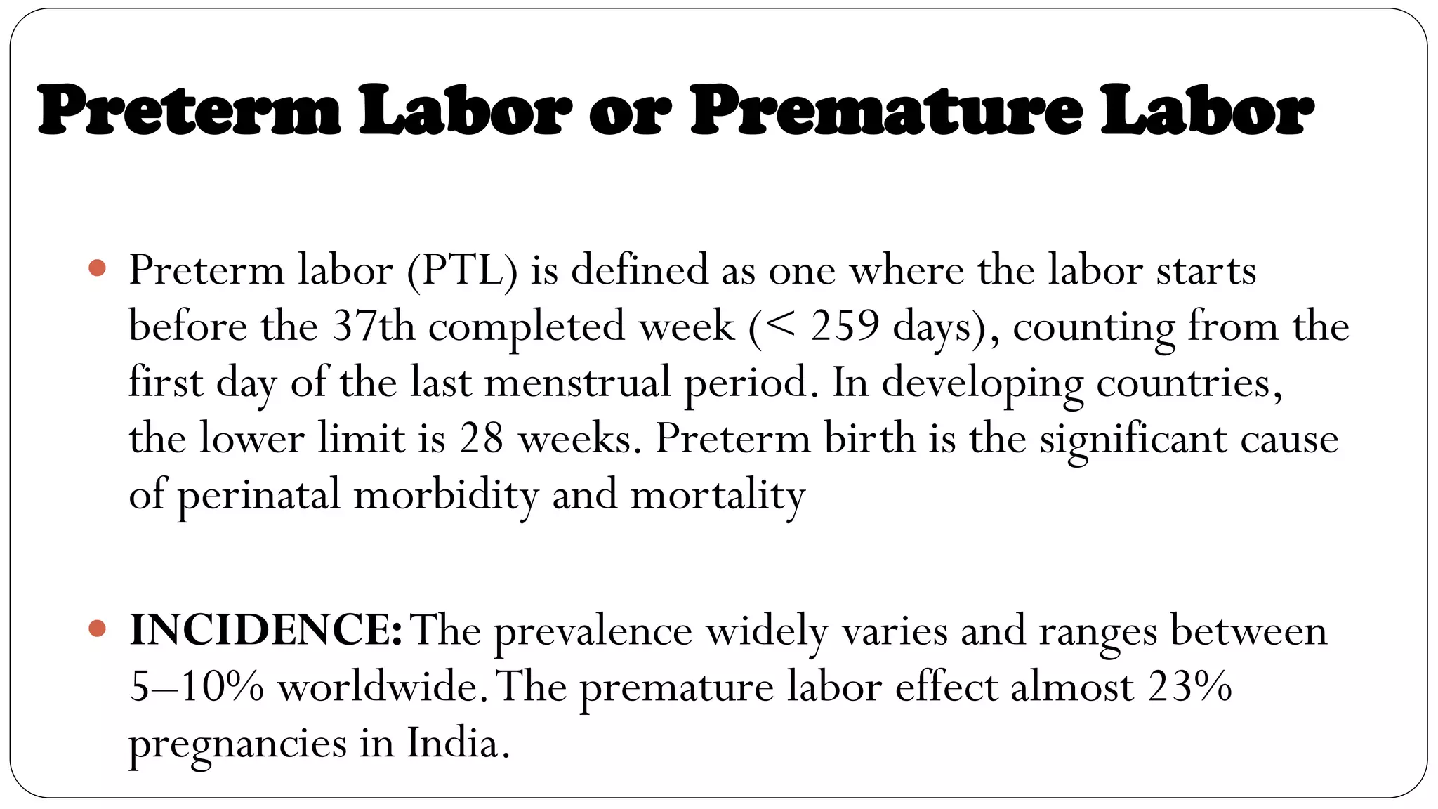 Premature labour ppt | PDF