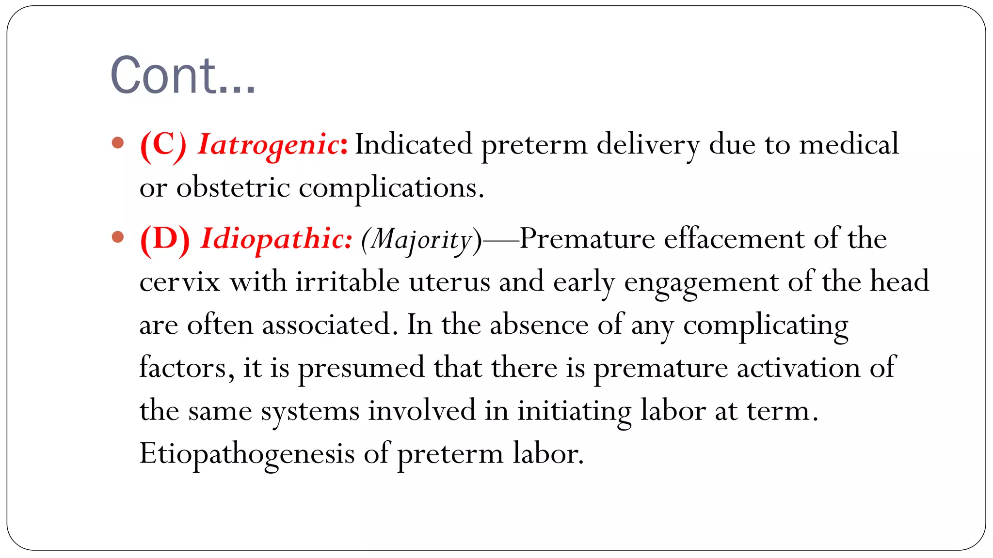 Premature labour ppt | PDF