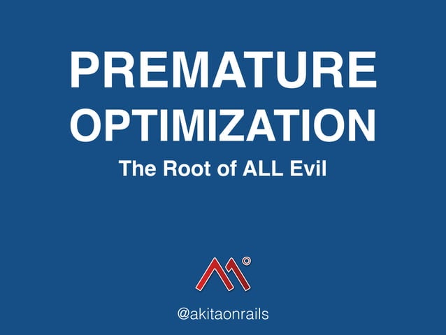 Premature Optimization 2.0 - Intercon 2016 | PDF | Computing | Technology & Computing