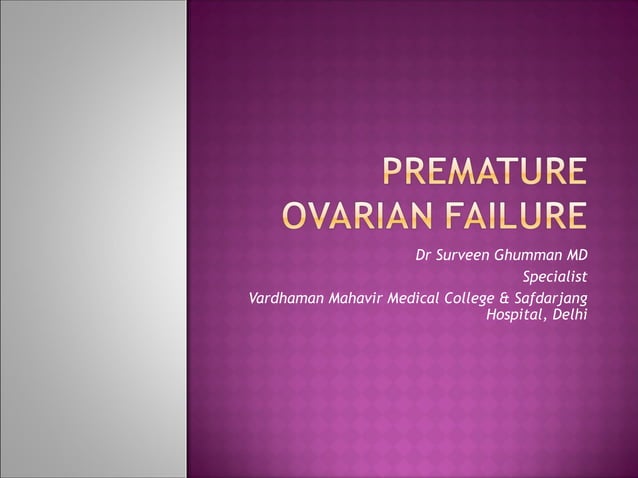 Premature ovarian failure | PPT | Thyroid Disorders | Endocrine and ...