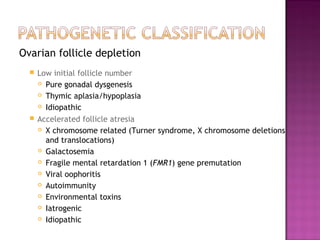 Premature ovarian failure | PPT