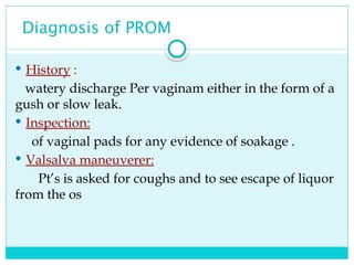 PREMATURE RUPTURE OF MEMBRANE(PROM) new.pptx