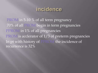Premature Rupture Of Membranes | PPTX