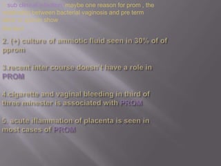 Premature Rupture Of Membranes | PPTX