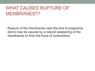 Premature rupture of membranes | PPTX