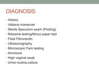 Premature rupture of membranes | PPTX