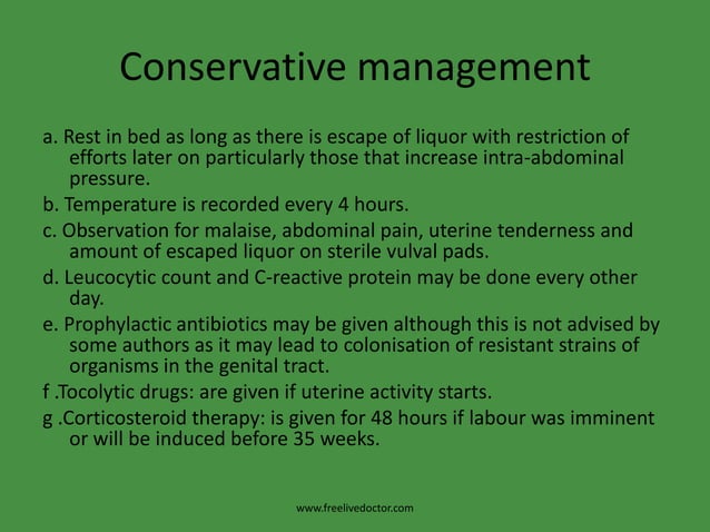 Premature rupture of membranes (prom) | PPTX | Pregnancy | Reproductive ...