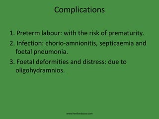 Premature rupture of membranes (prom) | PPTX