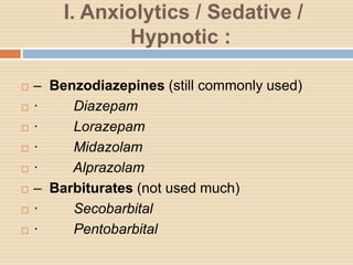 Premedicant drugs / premedication | PPTX