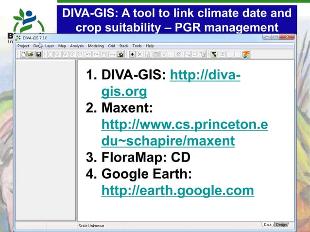 DIVA-GIS: A tool to link climate date and crop suitability – PGR management | PPTX | Agriculture ...