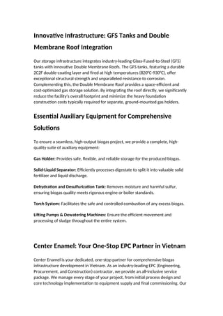 Premier EPC Contractor for Biogas Projects-Integrating GFS Tanks and ...