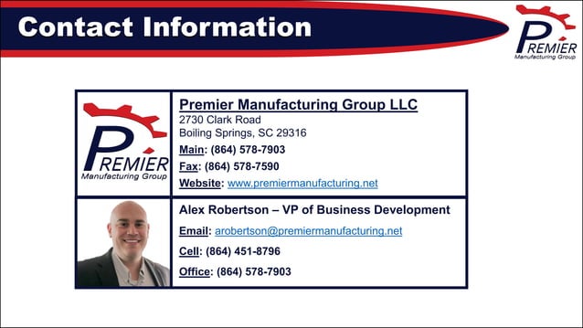 Premier Manufacturing Group Capabilities Overview | PPT