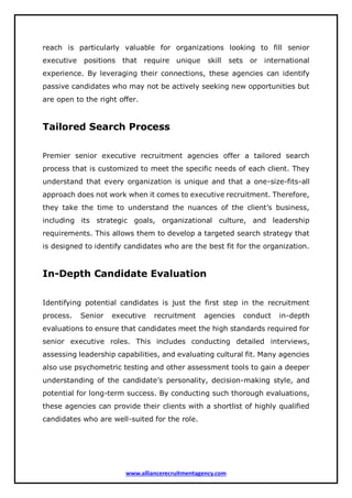 Premier Senior Executive Recruitment Agencies - Connecting You with Top ...