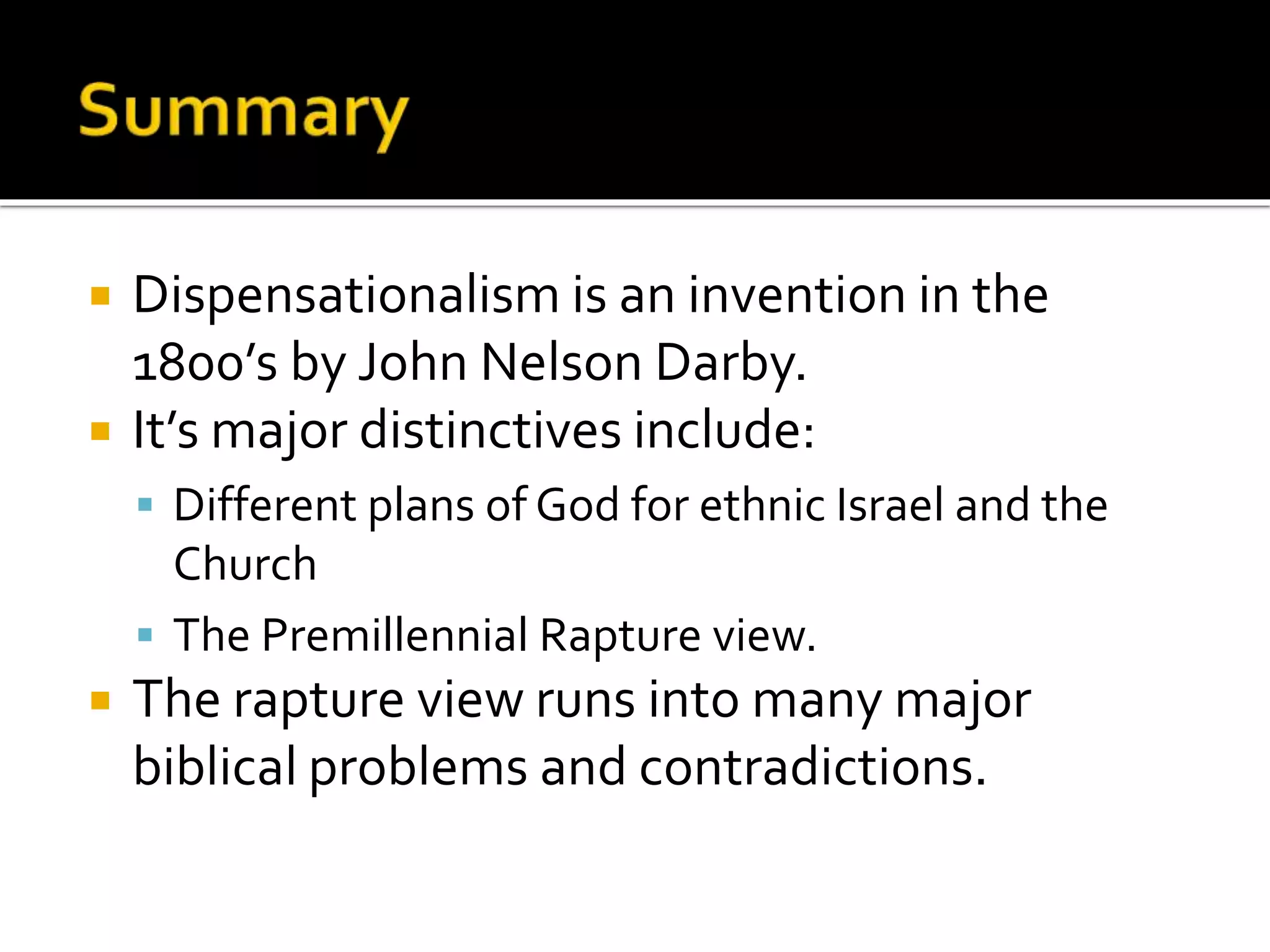 Dispensational Premillennialism | PPTX