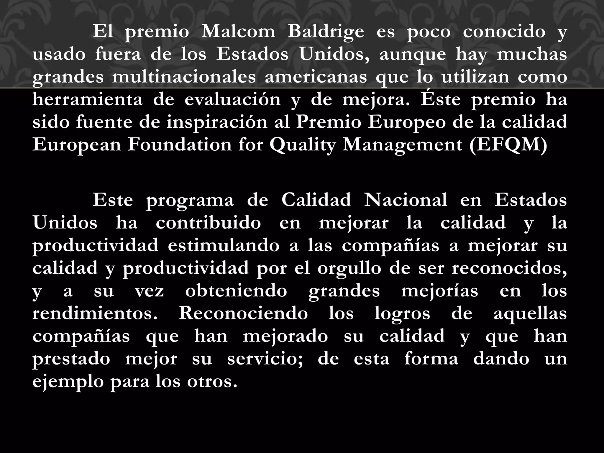 Premio malcolm baldrige | PPTX
