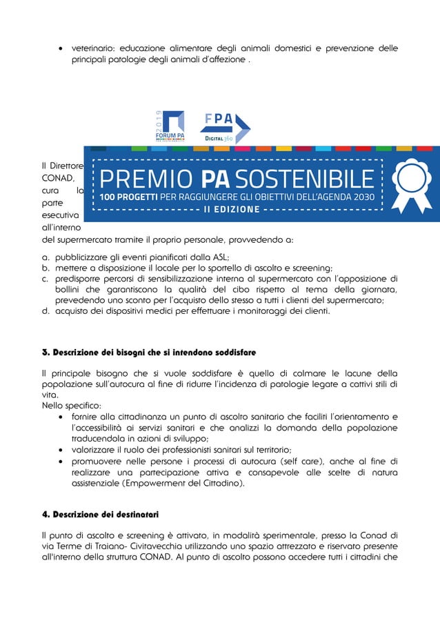 Premio pa sostenibile conad | PDF