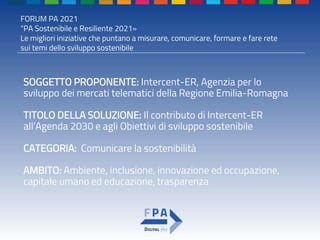 Il contributo di Intercent-ER all'Agenda 2030 e agli obiettivi di ...