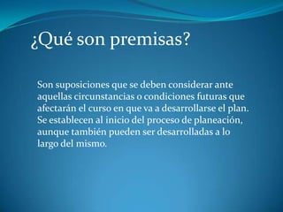 Premisas de la administración | PPTX