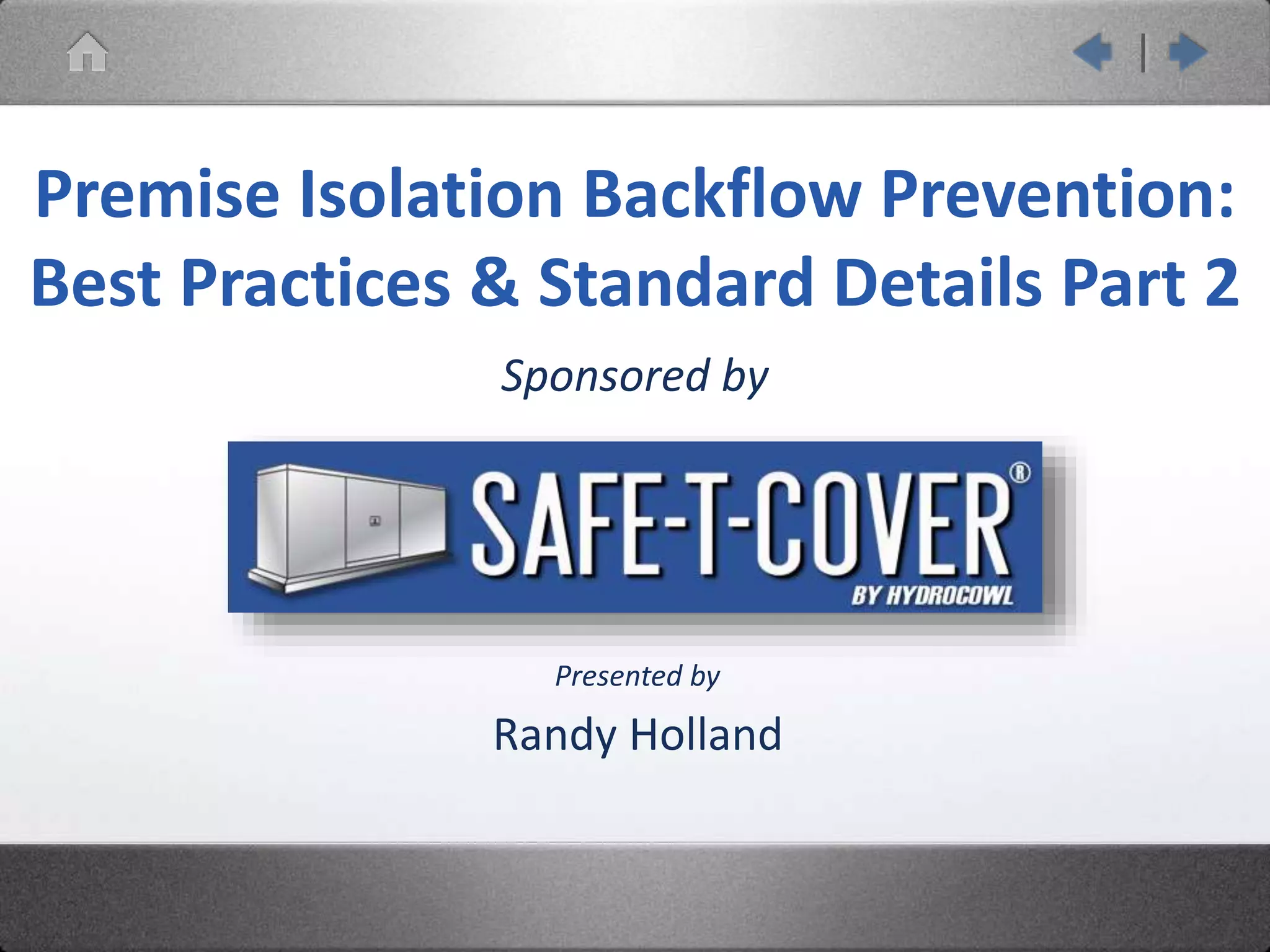 Backflow Best Practices and Standard Details: Part 2 | PPTX