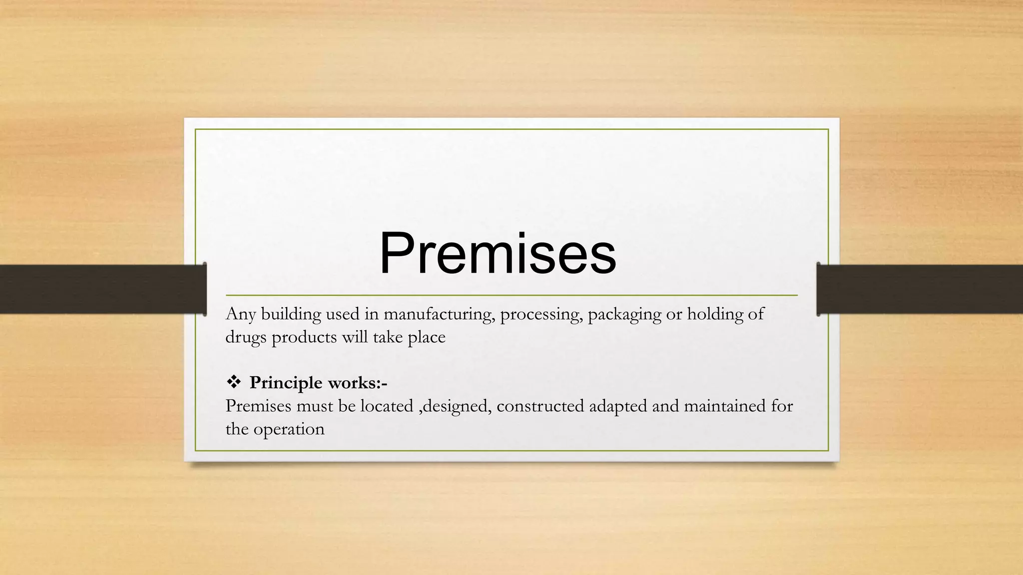 Premises Design Construction And Plant | PPTX