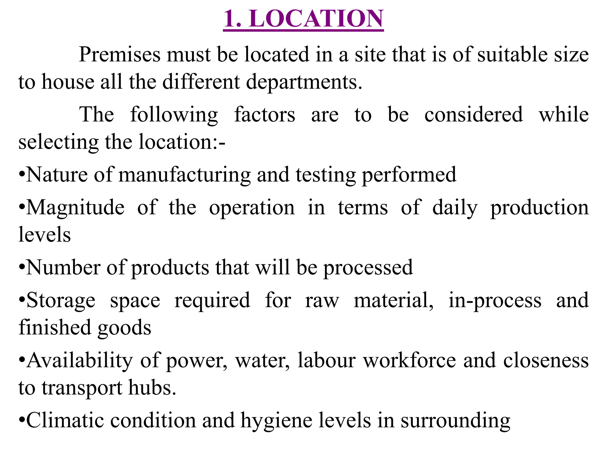 Premises - Part of Good Manufacturing Practices | PPTX