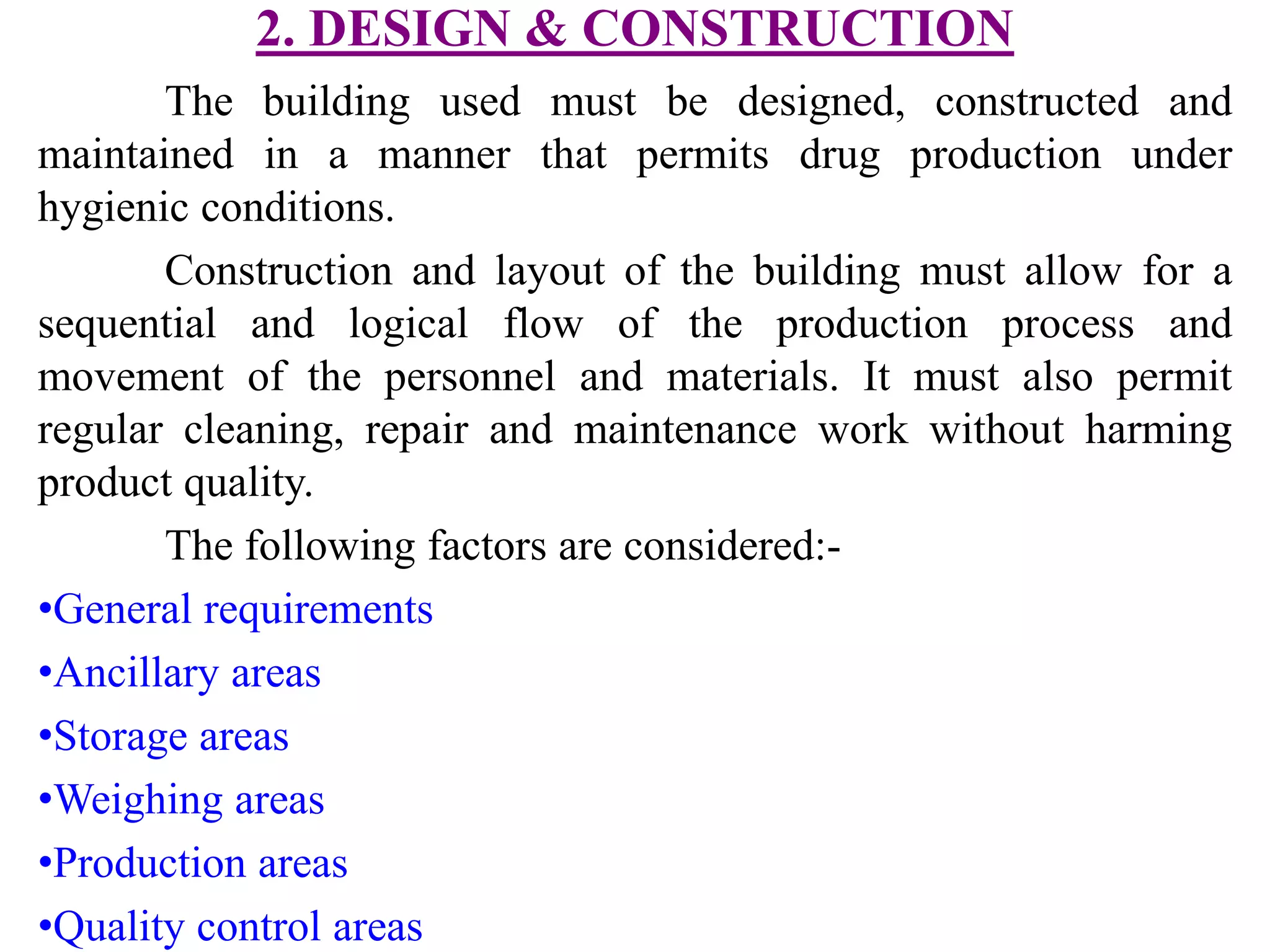 Premises - Part of Good Manufacturing Practices | PPTX