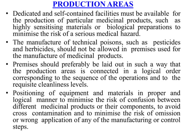 Premises - Part of Good Manufacturing Practices | PPTX